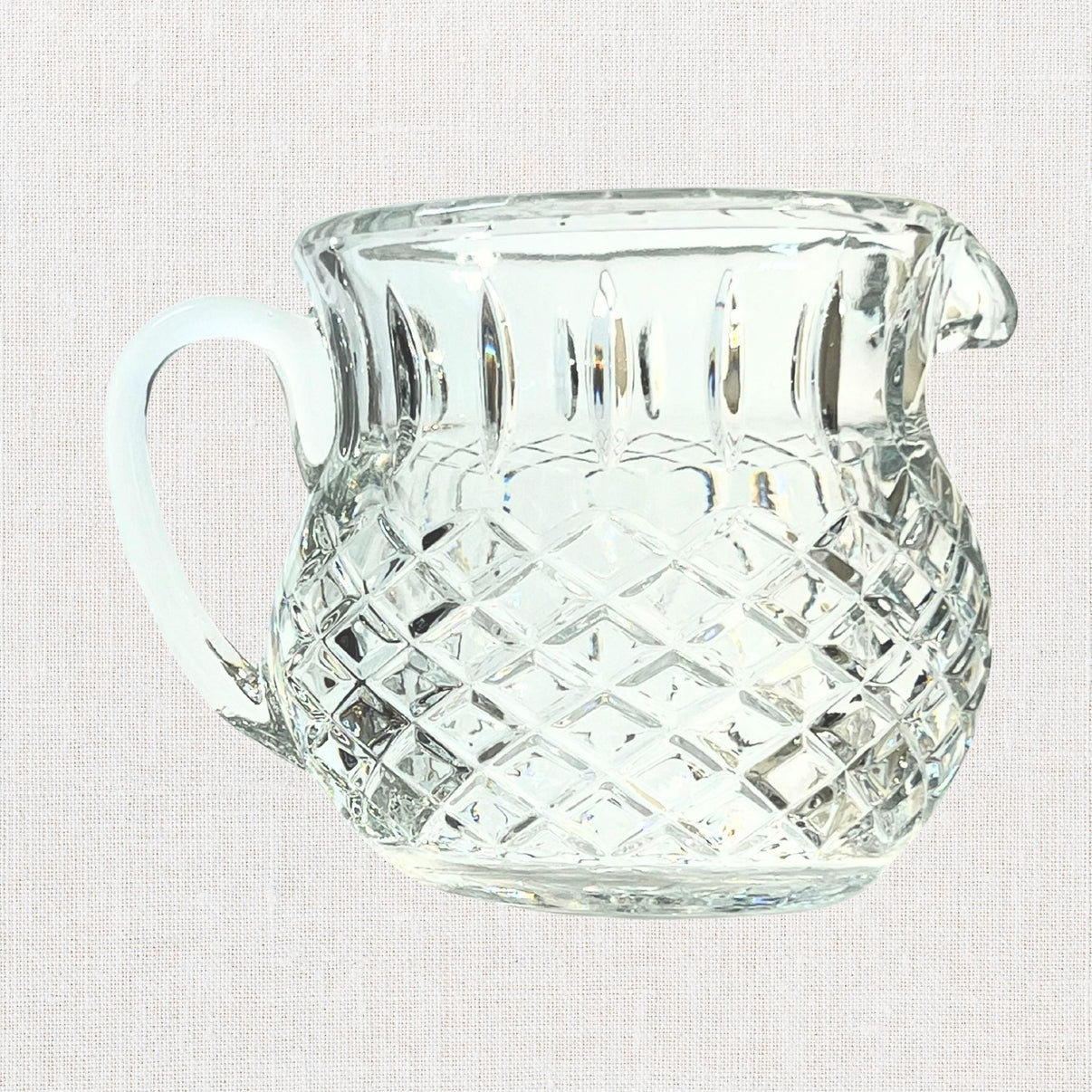 Vintage Diamond Cut Crystal Pitcher - Stout Shape, Heavy Base – Grammie ...